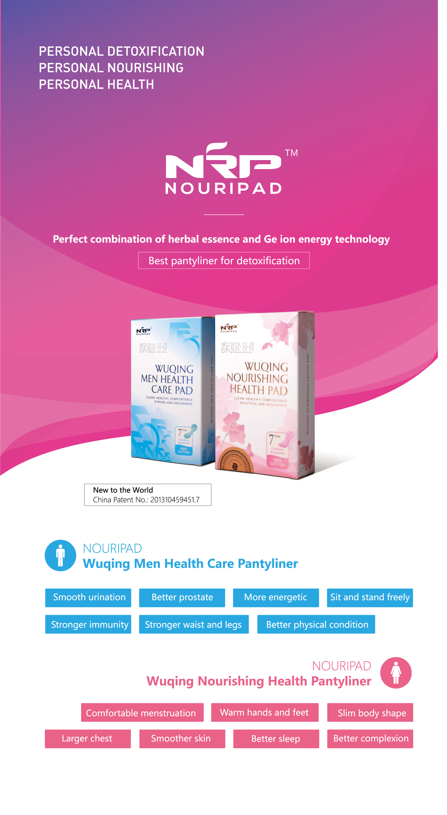 Nouripad Wuqing Nourishing Health Pad & Wuqing Men Health Care Pad